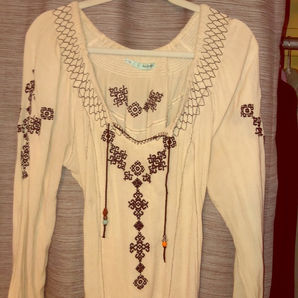 Maurices | Tops | Adorable Boho Cream Colored Tunic | Poshmark